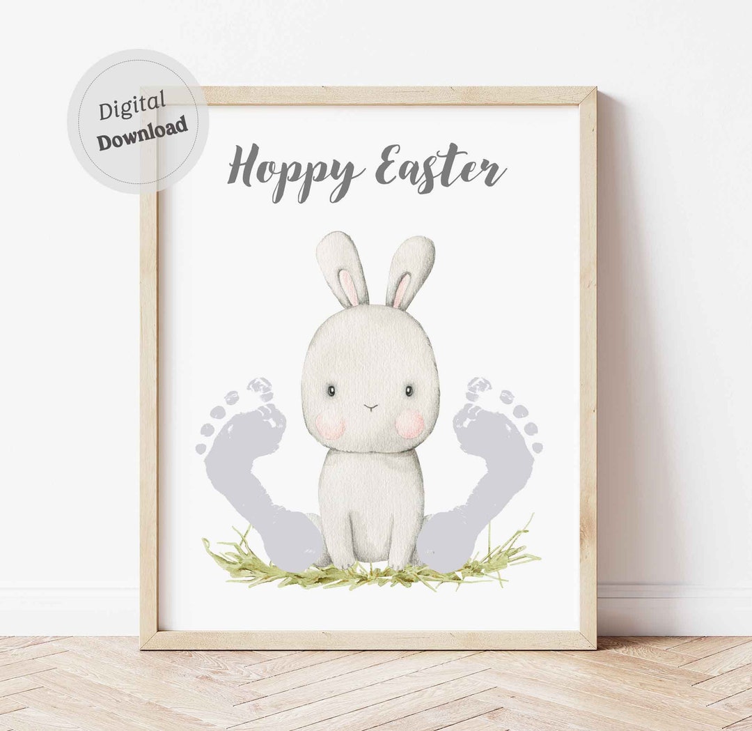 Easter Bunny Feet Footprint Printable My First Easter Handprint Art ...