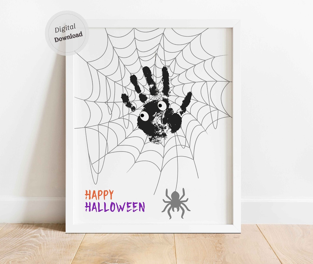 Spider Halloween Handprint Art Craft Printable Template Baby Infants ...