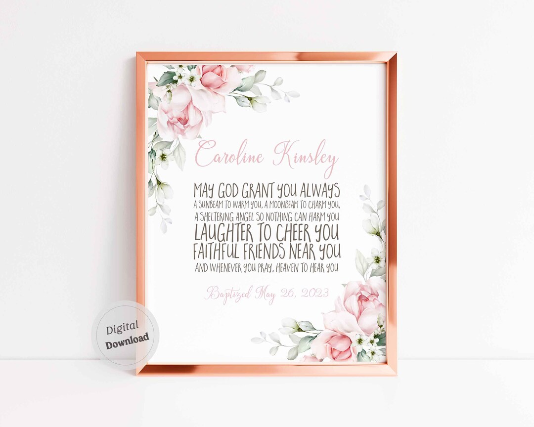 Baptism Gift Girl Printable First Communion Gift Personalized Bible ...
