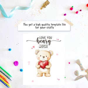 Love You Beary Much Footprint Card, Valentines Day Art Craft for ...
