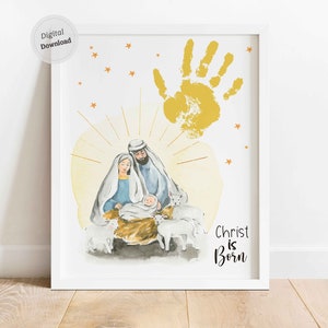 Christ is Born Handprint Art Baby Jesus Christian Handprint Nativity ...
