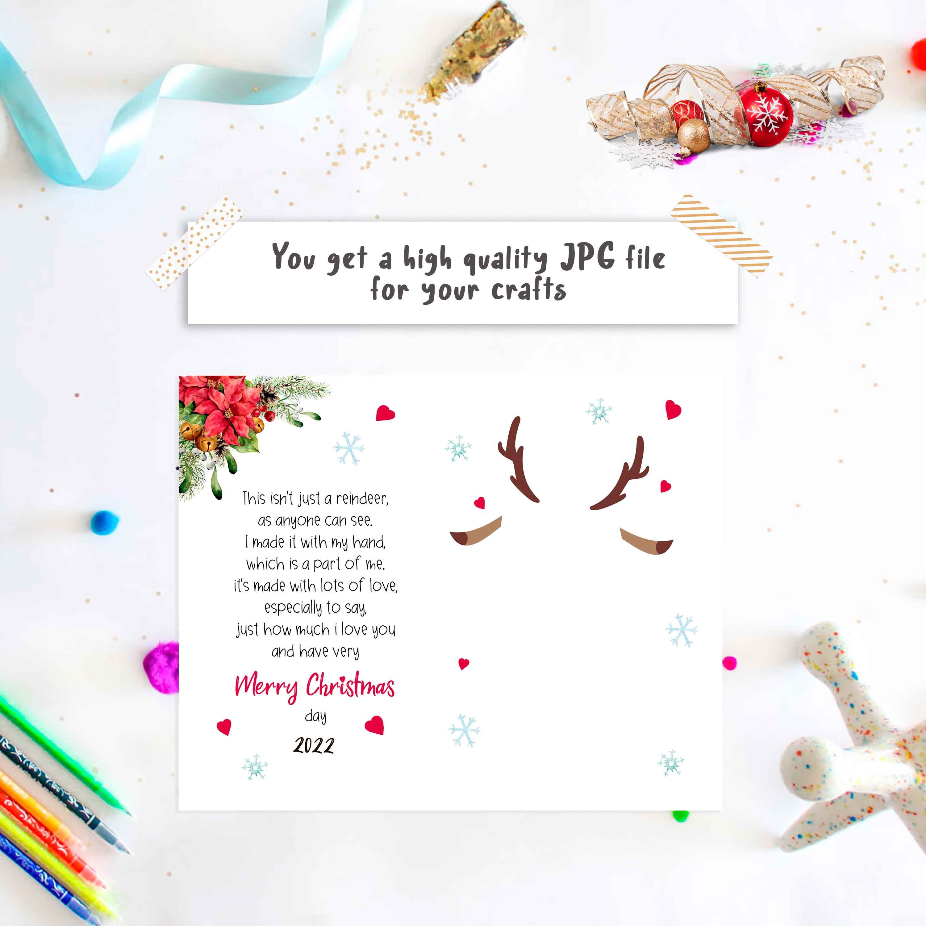 Handprint Reindeer Poem Art Printable Download Template - Etsy