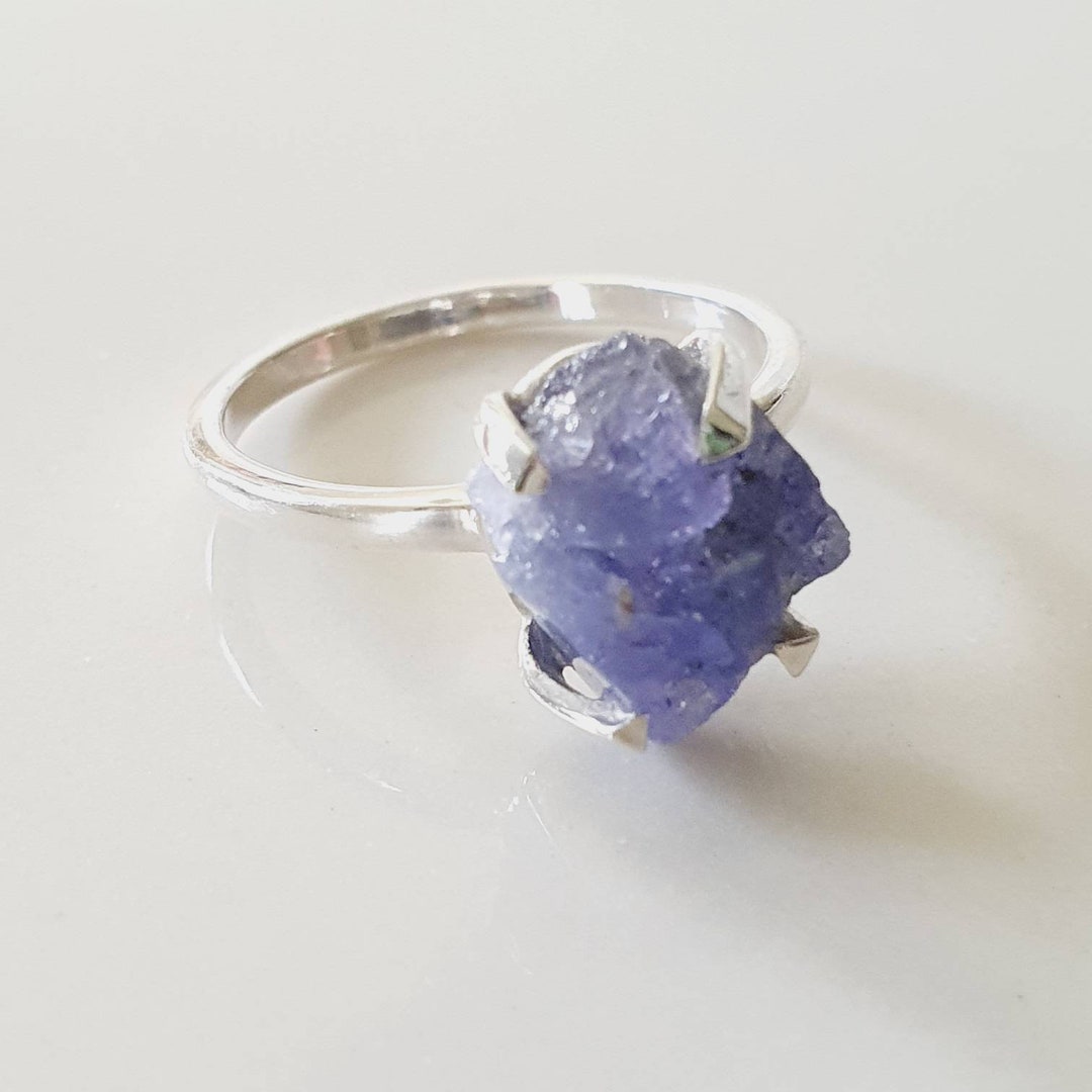Raw Tanzanite Ring 925 Silver, Tanzanite Rings, Gemstone Rings,crystal ...