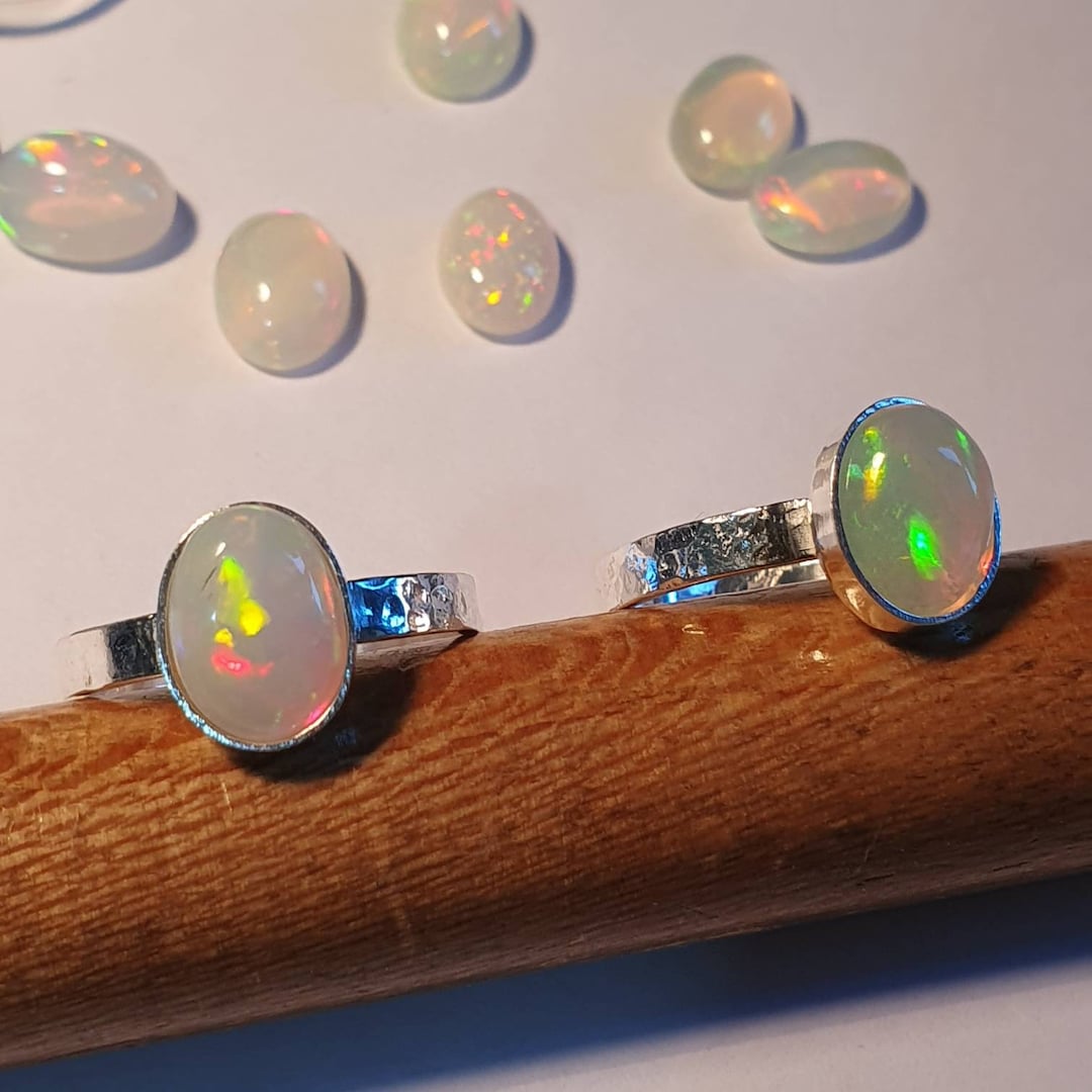 Anillo de ópalo plata 925 anillo de ópalo etíope ópalo - Etsy México