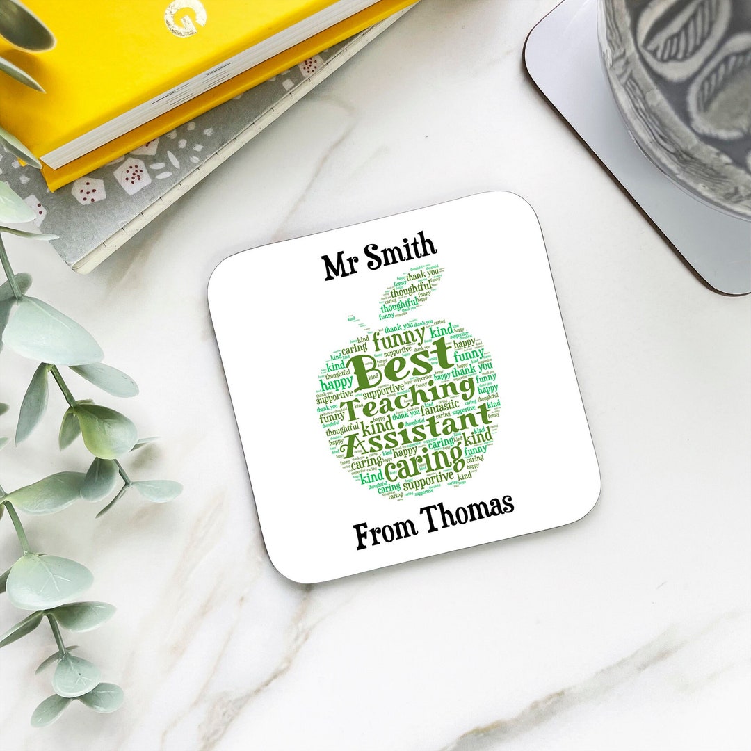 Asistente de enseñanza personalizado Coaster Gift, Apple Best Teaching ...