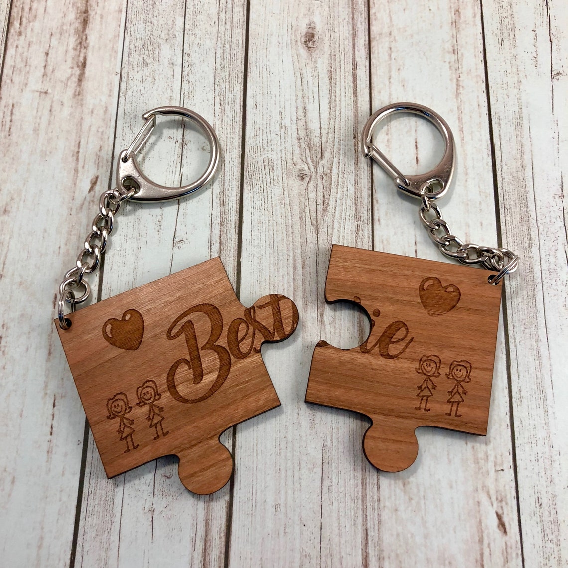Bestie Wooden Set Puzzle / Jigsaw / Best Friends / Keychain / - Etsy ...