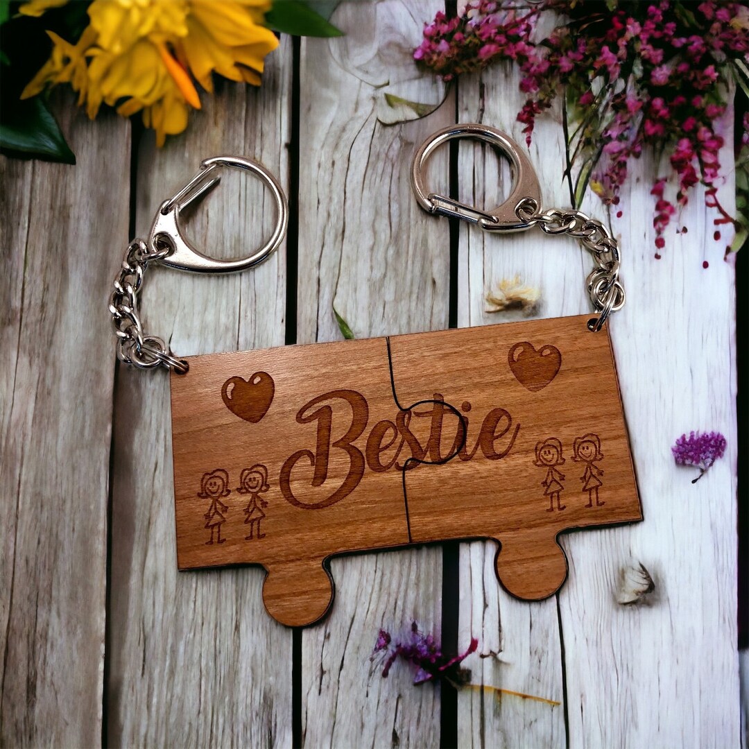 Bestie Wooden Set Puzzle / Jigsaw / Best Friends / Keychain / Keyring ...