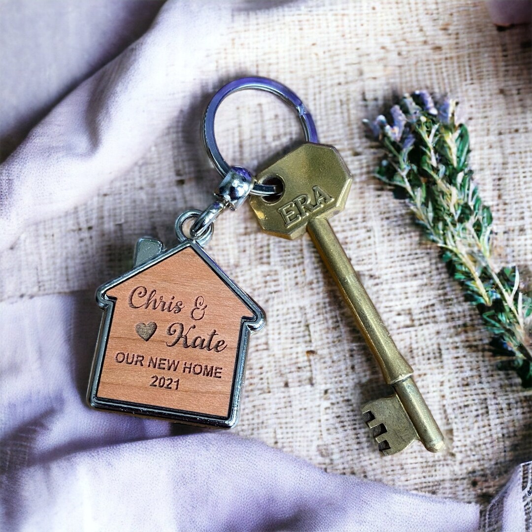 Personalised First Home Keyring, New Home Gift, New House Keyring ...