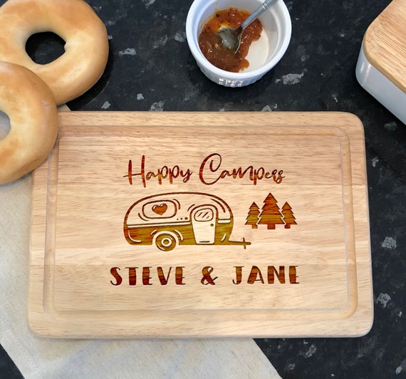 Personalised Names Happy Caravan Campers Rectangle Chopping | Etsy