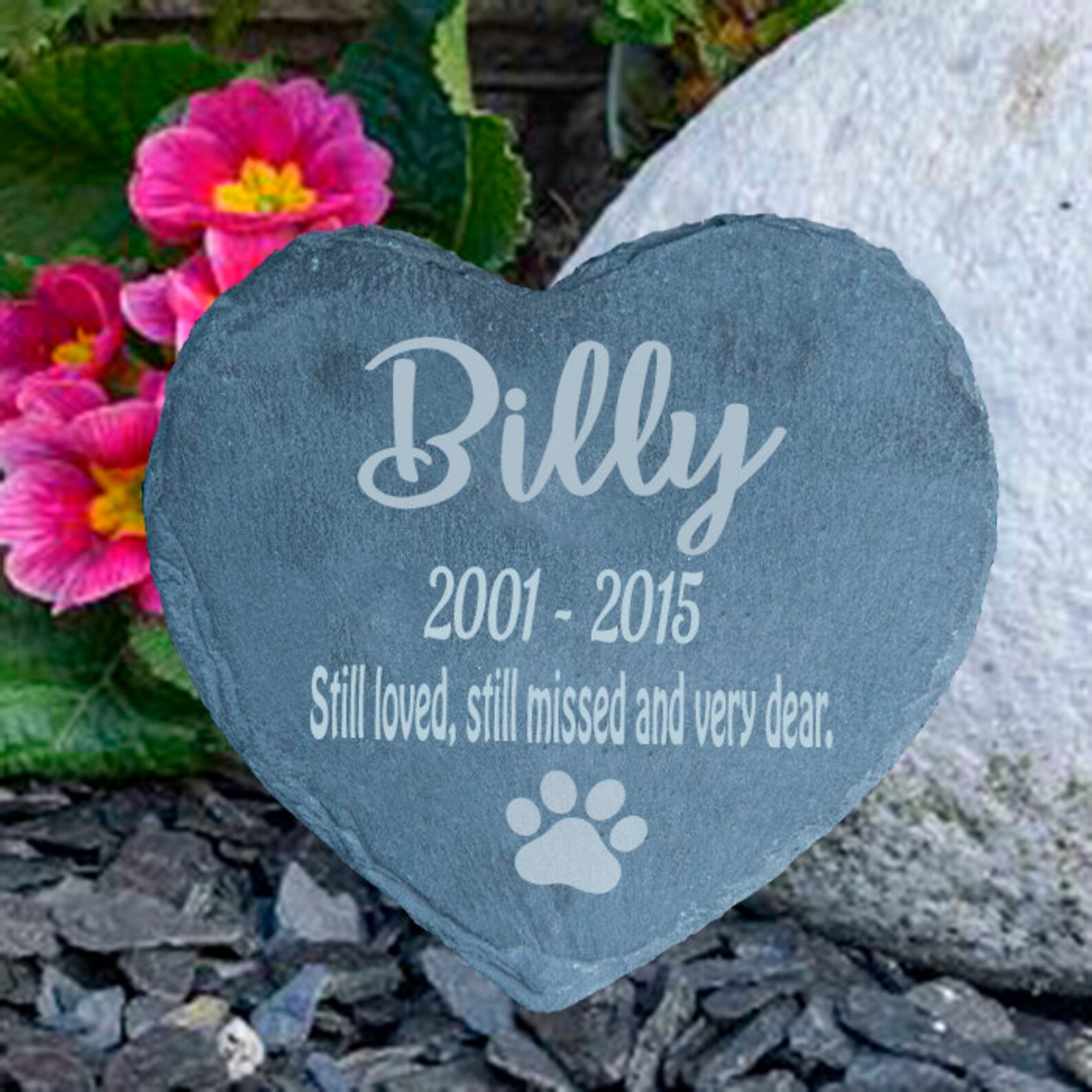 Personalised Engraved Slate Pet Memorial Grave Marker Plaque Dog - Cat ...