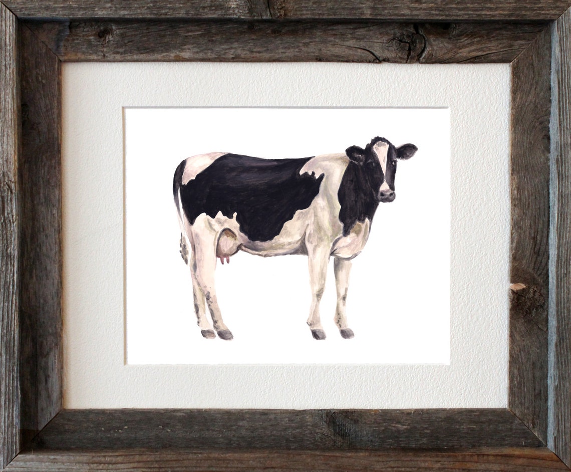 Dairy Cow Watercolor Fine Art Print - Etsy