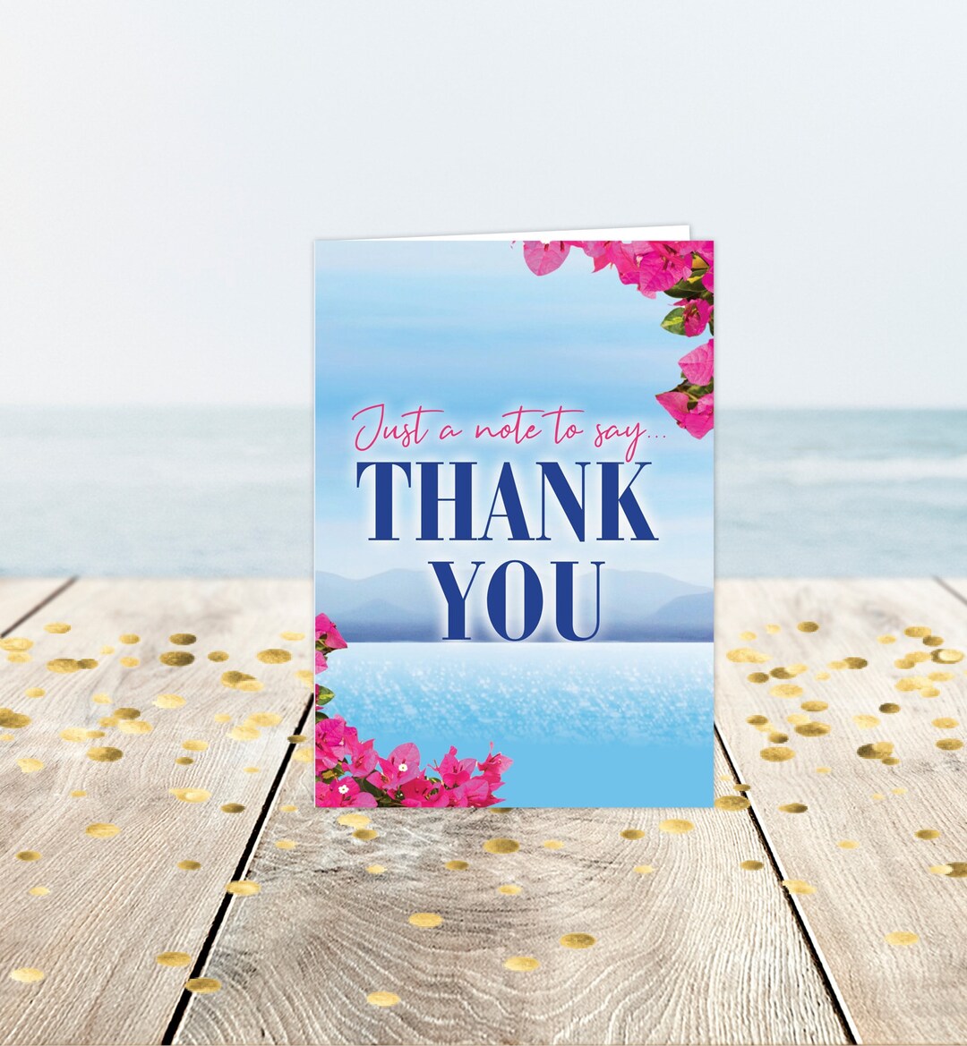 Mediterranean Themed Thank You Card, Greek Party Card, Thank You Card ...