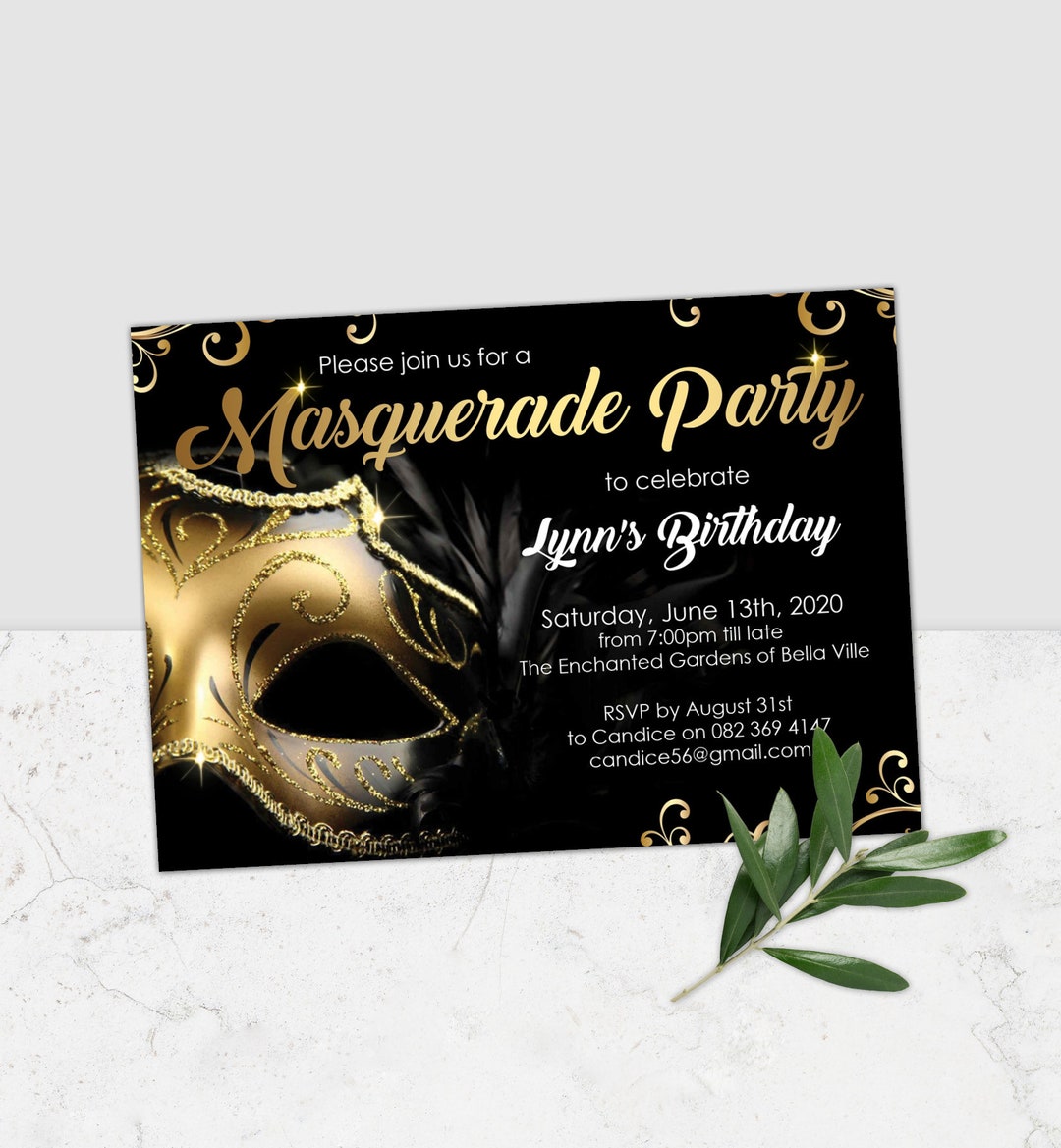 Masquerade Party Invitation, Masquerade Party, Masquerade Ball ...