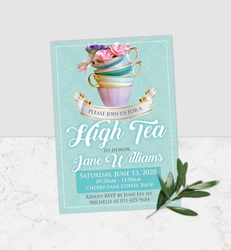 High Tea Invitation High Tea Invite Tea Party Invitations | Etsy