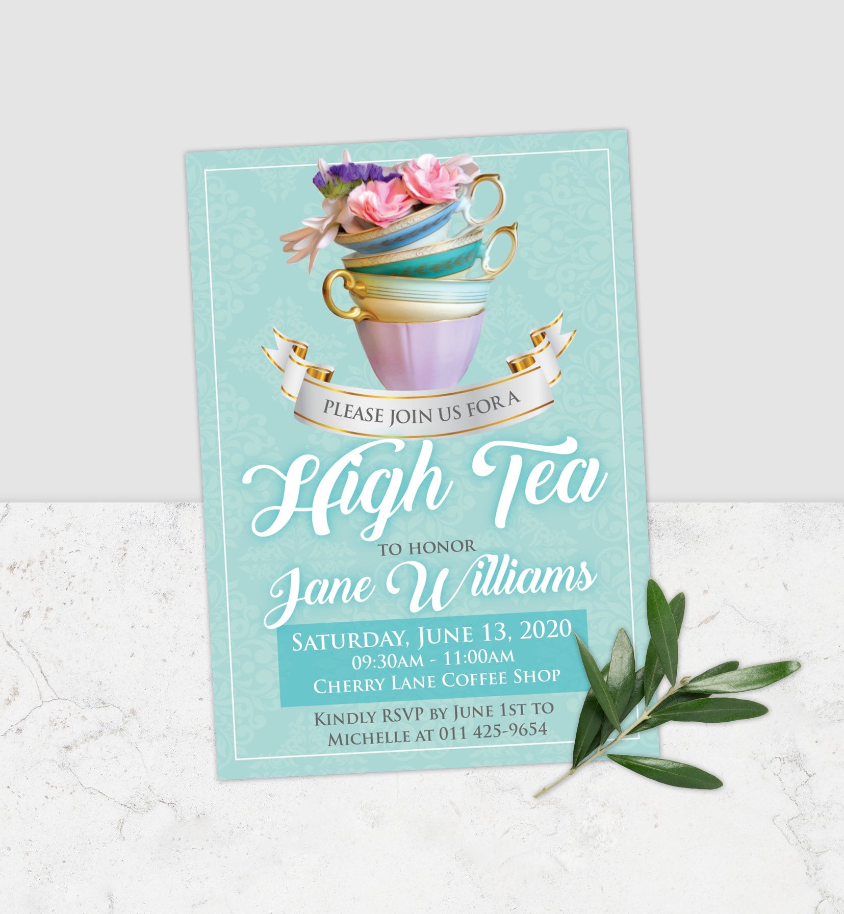High Tea Invitation High Tea Invite Tea Party Invitations | Etsy