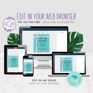 Teal and Silver Editable Wine Bottle Labels, Turquoise and Silver Wine ...