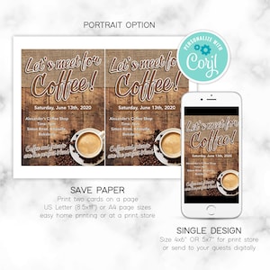 Coffee Invitation, Editable Coffee Invite, Coffee Event Poster ...