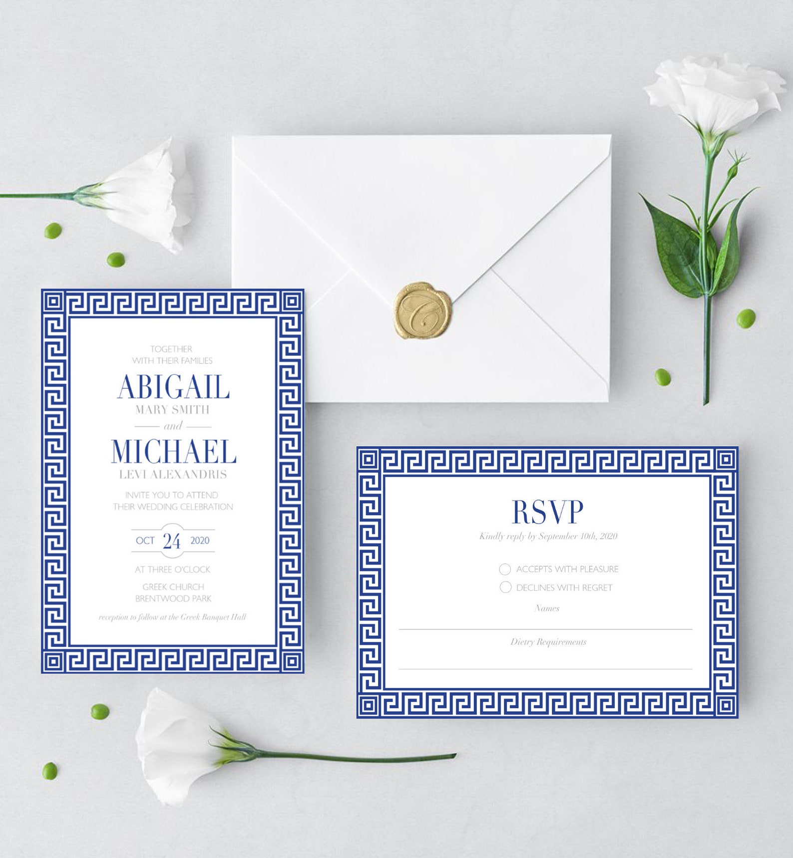 Greek Wedding Invitation Greek Party Invitation Greek - Etsy