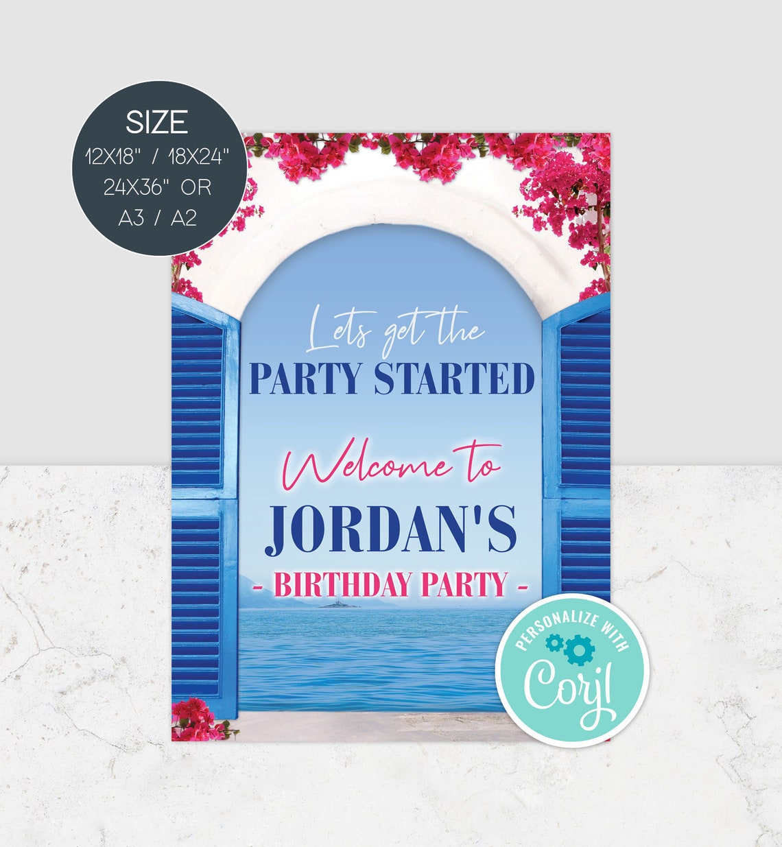 Mediterranean Style Welcome Sign Editable Welcome Sign - Etsy Australia