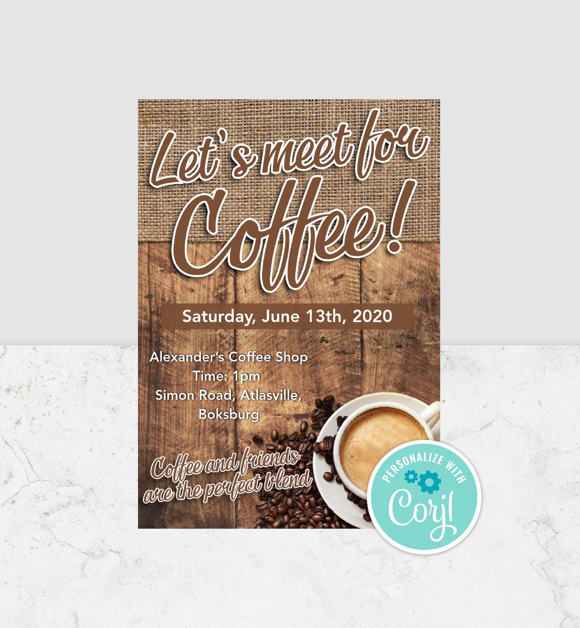 Coffee Invitation Editable Coffee Invite Coffee Event - Etsy