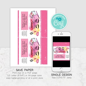 Make up Party Supplies, Make up Party Candy Wrapper, Make up Party ...