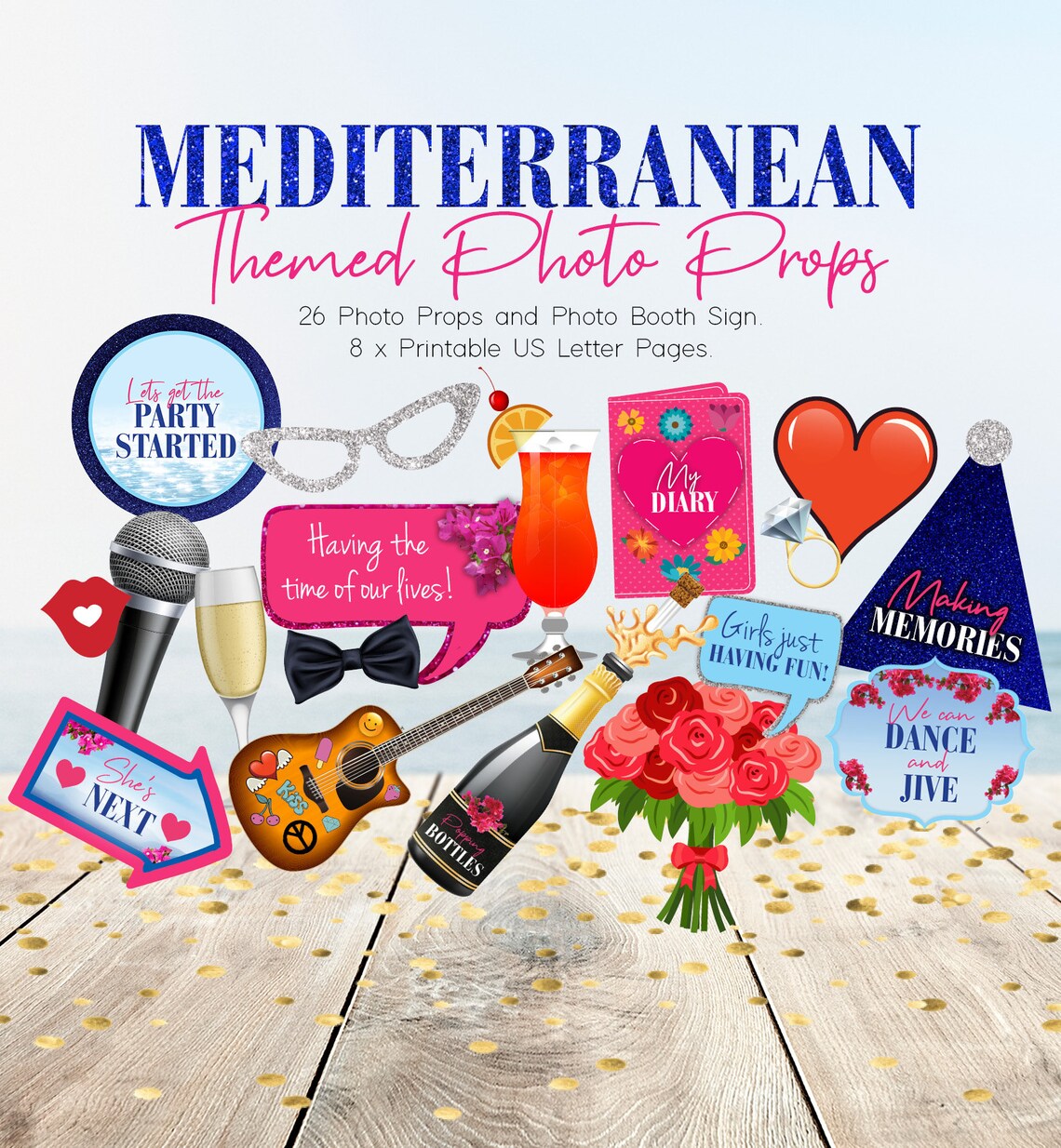 Mediterranean Inspired Party Package, Mediterranean Party Combo, Greek ...
