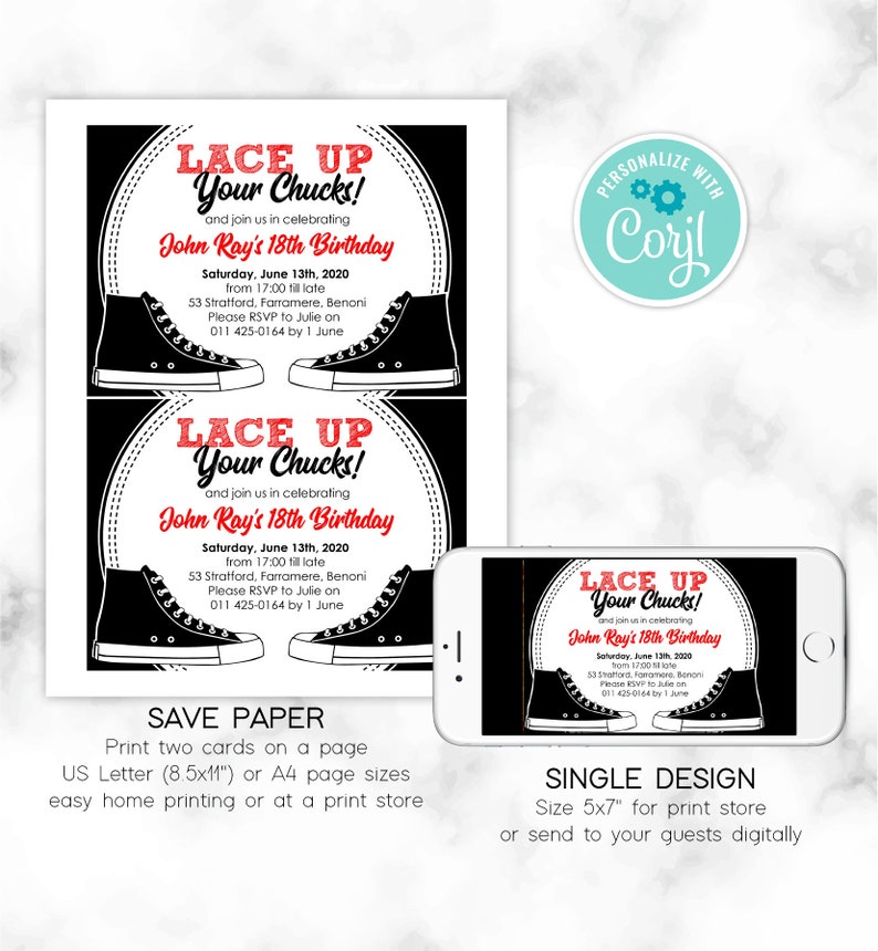 Sneaker Invitation Black Sneaker Party Theme Sneaker - Etsy