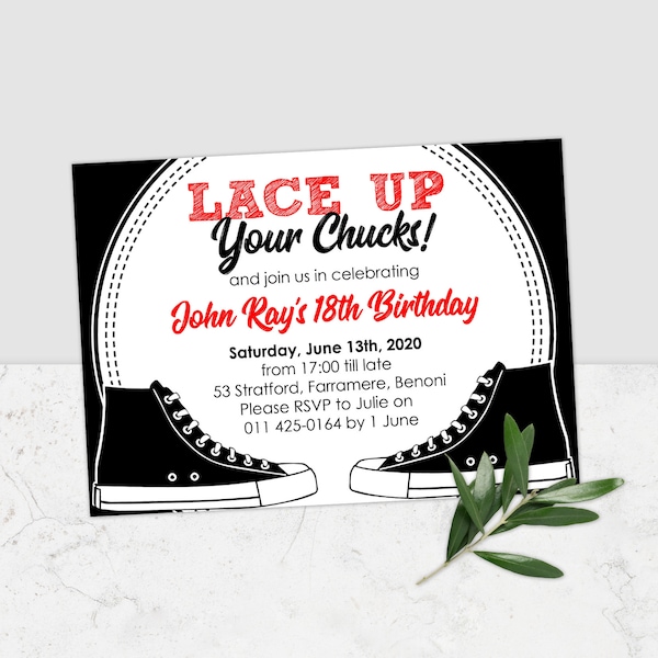 Sneaker Invitation - Etsy