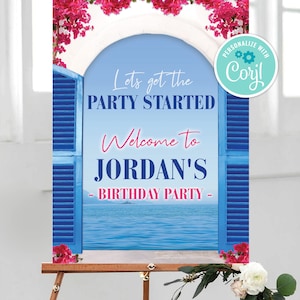 Mediterranean Style Welcome Sign, Editable Welcome Sign, Printable ...