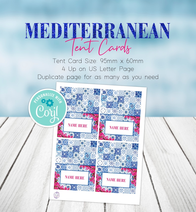 Mediterranean Inspired Tent Cards, Greek Party Food Labels, Food Name ...