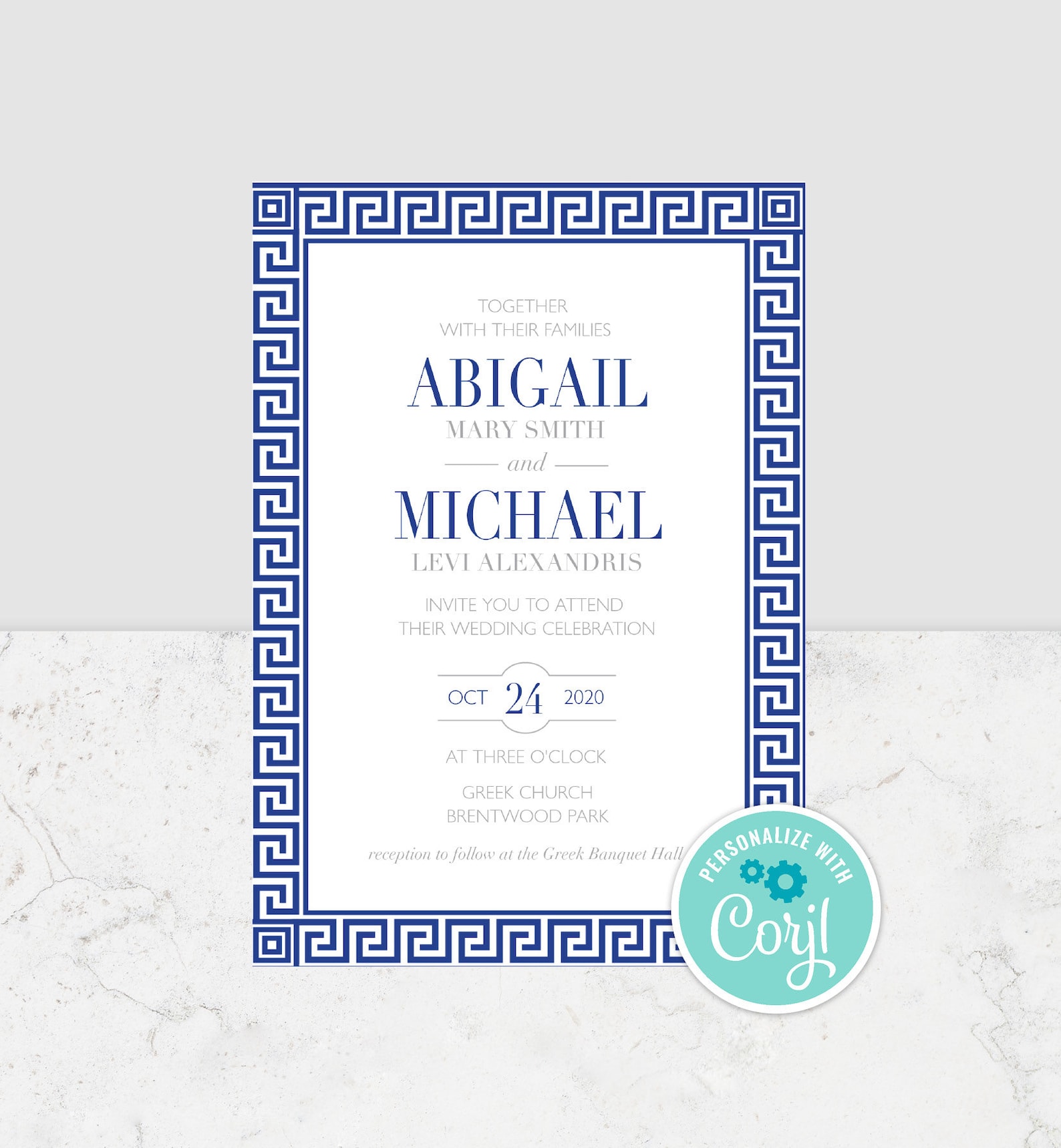 Greek Wedding Invitation Greek Party Invitation Greek - Etsy