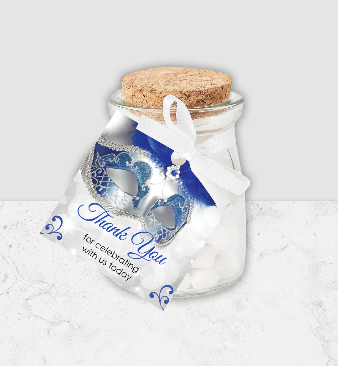 Masquerade Style Thank You Tags, Editable Favor Tags, Printable Thank ...
