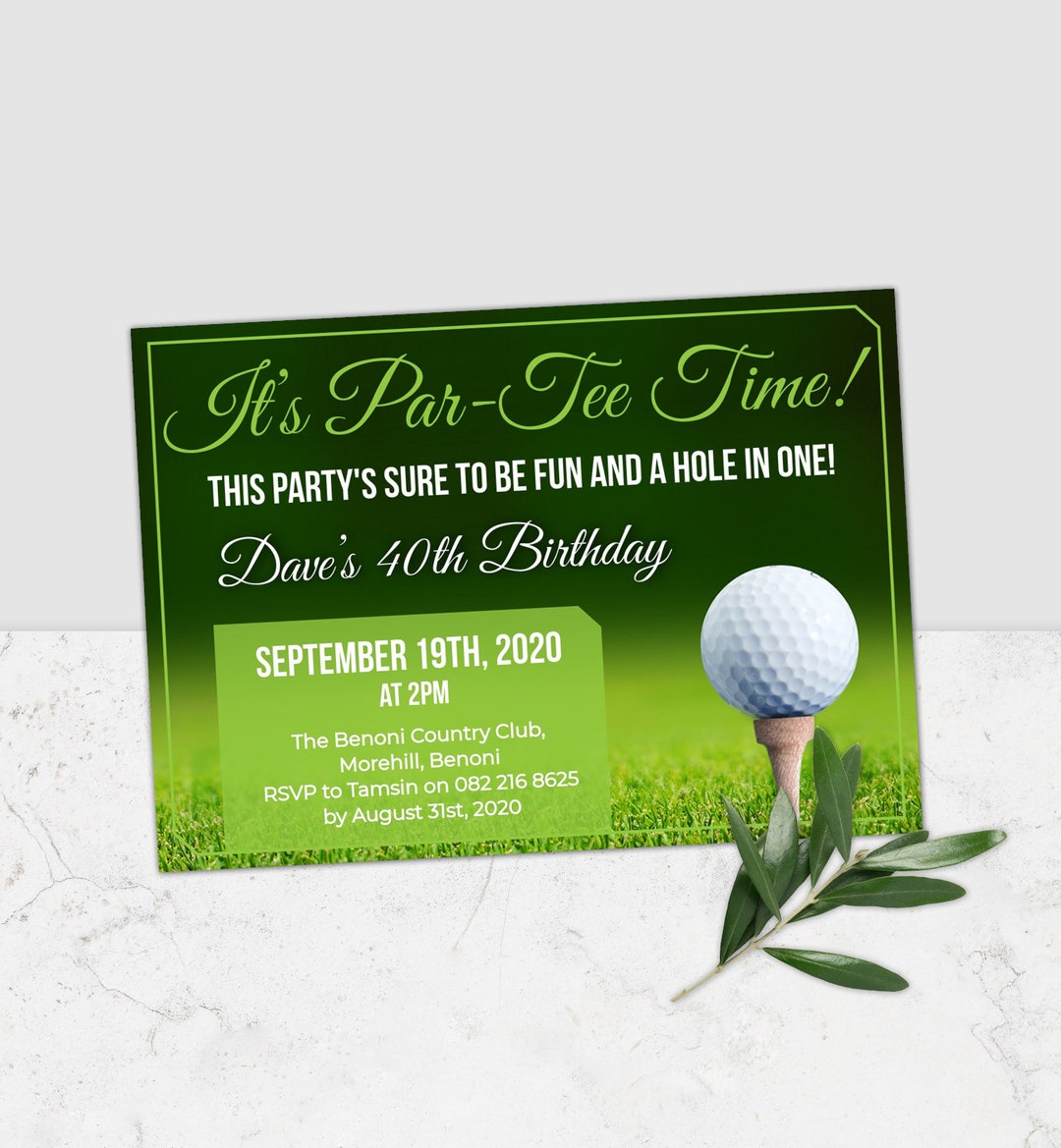 Golf Birthday Invitation, Golf Invitation Instant Download, Golf ...