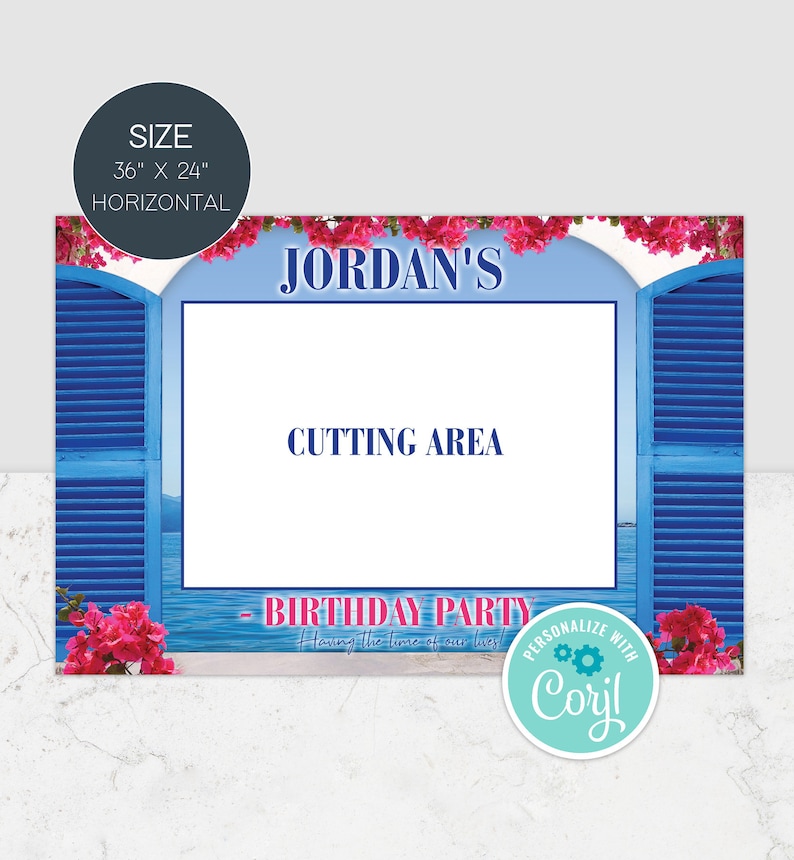 Mediterranean Style Photo Prop, Editable Photo Frame, Printable Photo ...