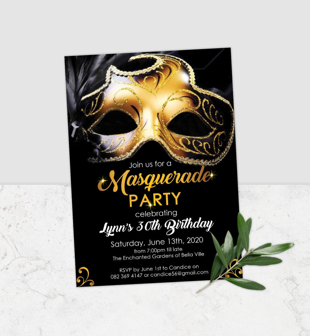 Masquerade Invitation Template, Masquerade Invites, Masquerade ...