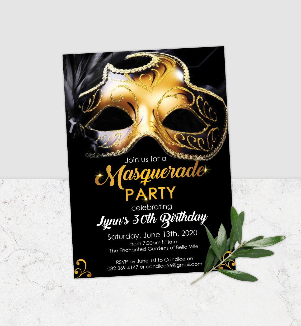 Masquerade Invitation Template Masquerade Invites Masquerade Etsy