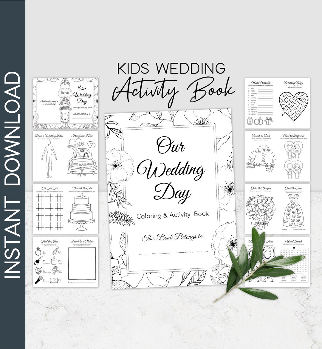 Kids Wedding Activity Pack, Kids Wedding Coloring Book, Wedding ...