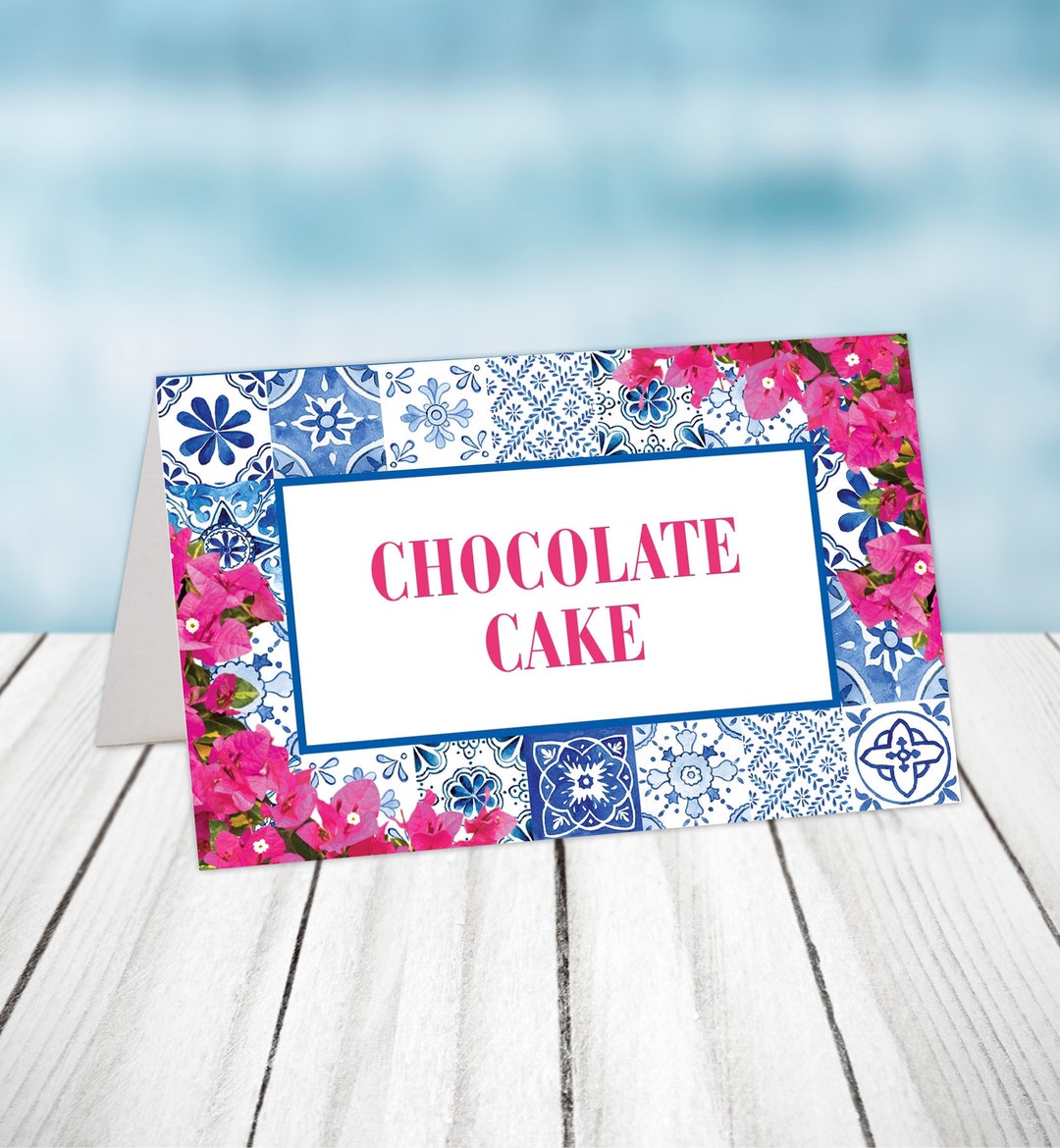 Mediterranean Inspired Tent Cards, Greek Party Food Labels, Food Name ...