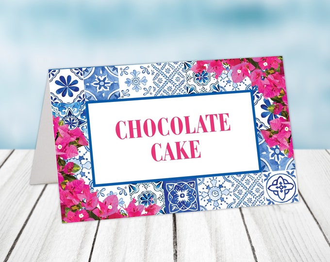 Mediterranean Inspired Tent Cards, Greek Party Food Labels, Food Name ...