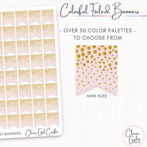 Foiled Banner Stickers Mini Drizzle Dot Banners 56 Stickers Total - Etsy