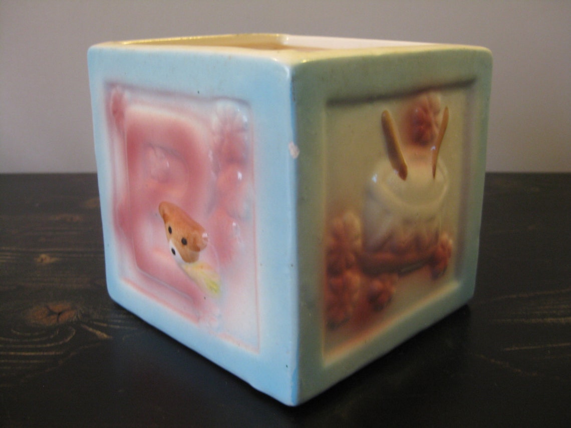 Ceramic Baby Block Planter by Nancy Pew / Baby Block Planter / Baby ...