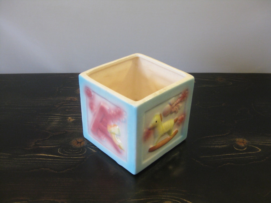 Ceramic Baby Block Planter by Nancy Pew / Baby Block Planter / Baby ...