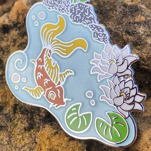 B GRADES Koi Pond Hard Enamel Pin Badge, Pearlescent Finish - Etsy