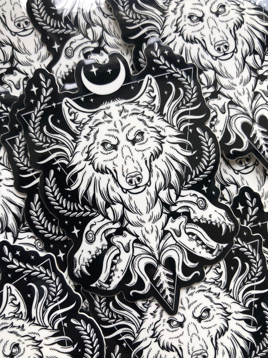 Black Wolf Sticker - Etsy