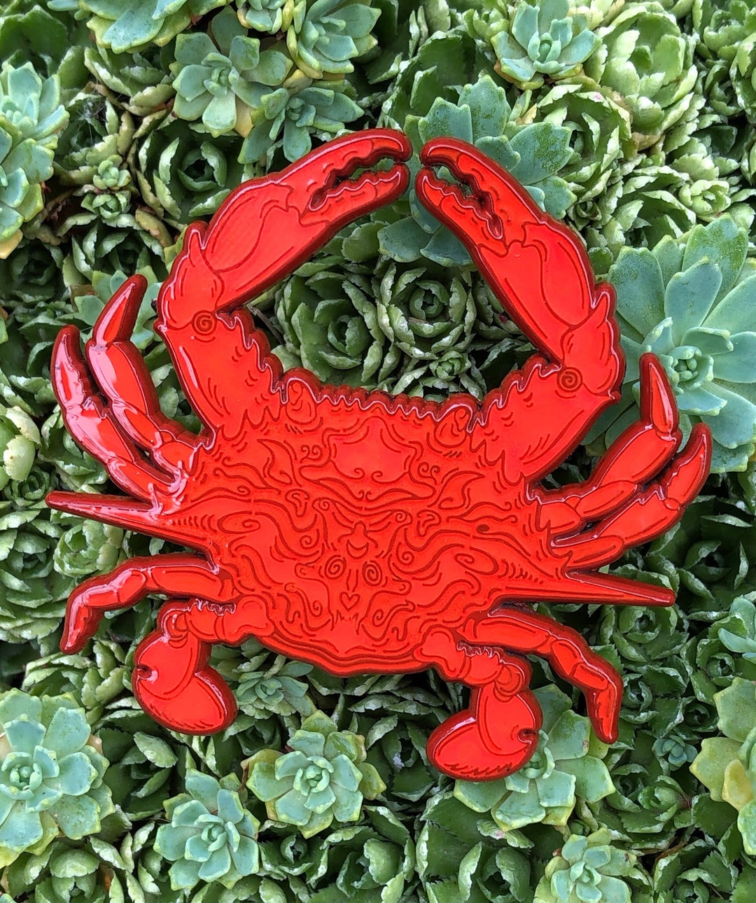Red Crab Enamel Pin - Etsy