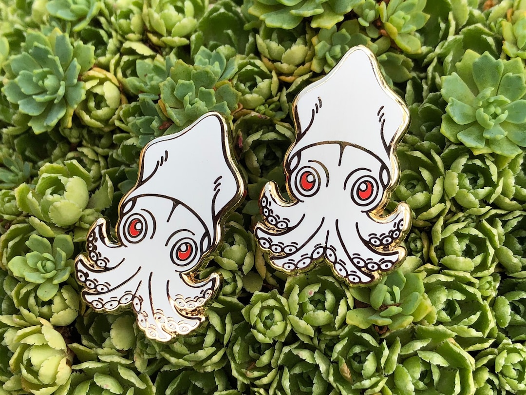 Mini Squid Enamel Pin - Etsy
