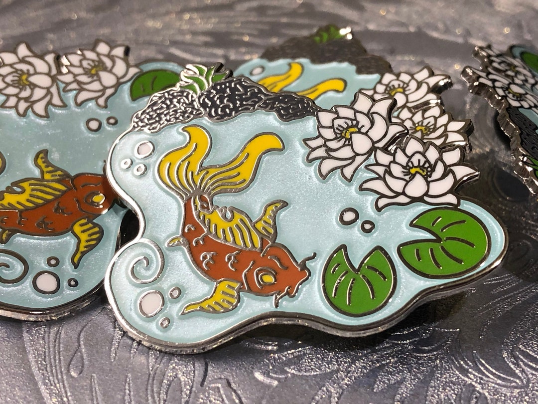 B GRADES Koi Pond Hard Enamel Pin Badge, Pearlescent Finish - Etsy