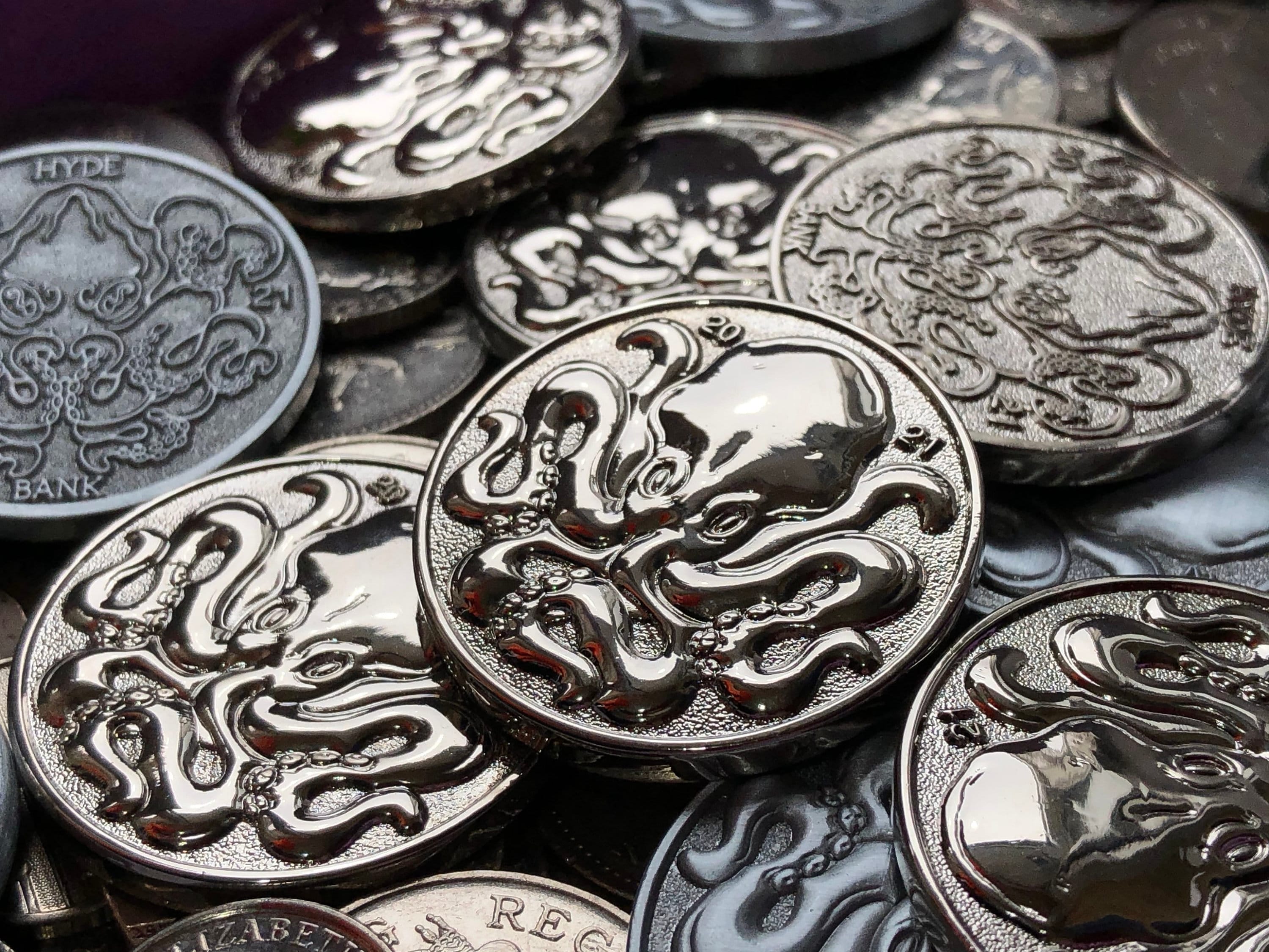 Silver Octopus Coin - Etsy