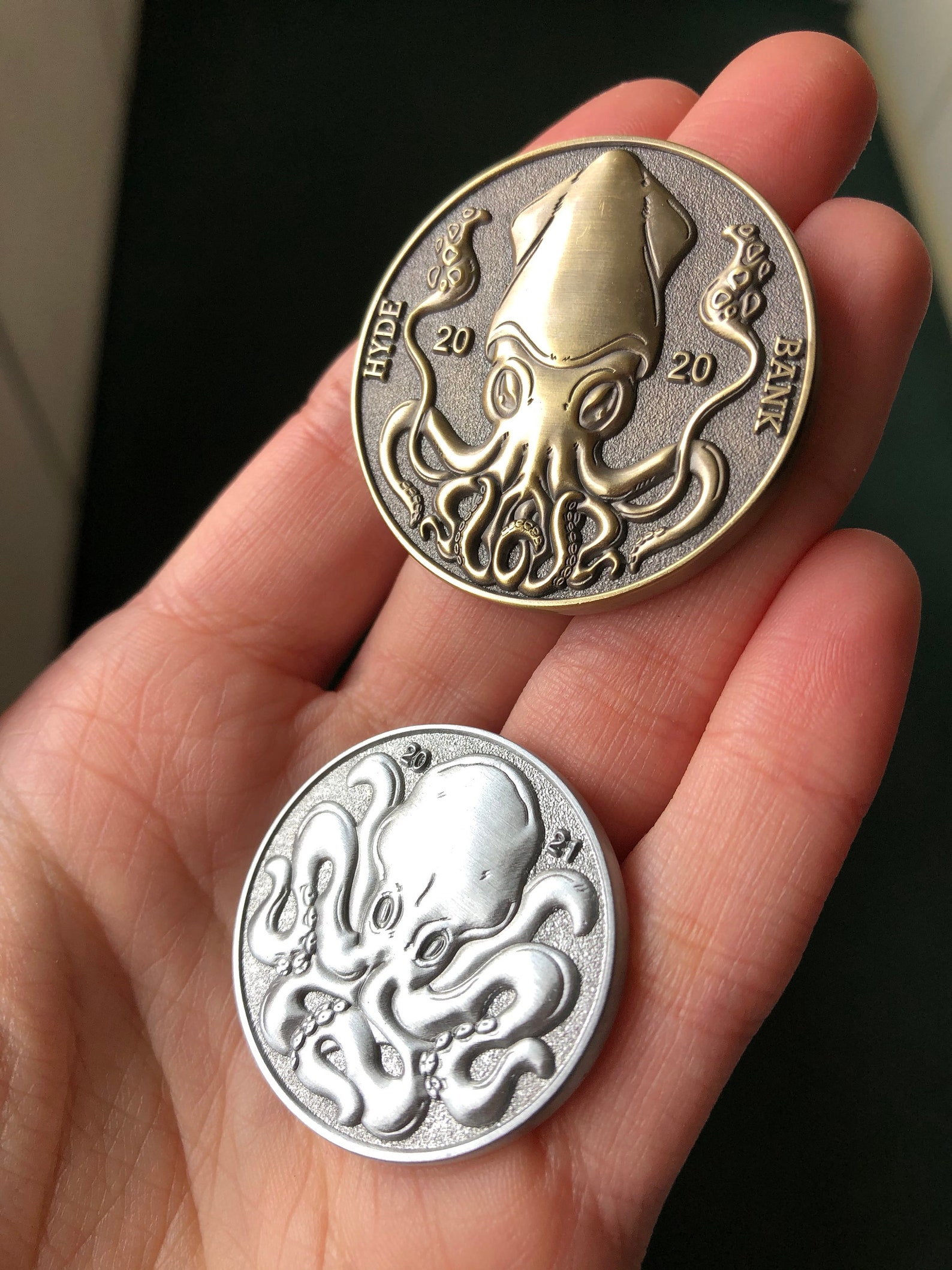 5 x Antique Silver Octopus Coins | Etsy