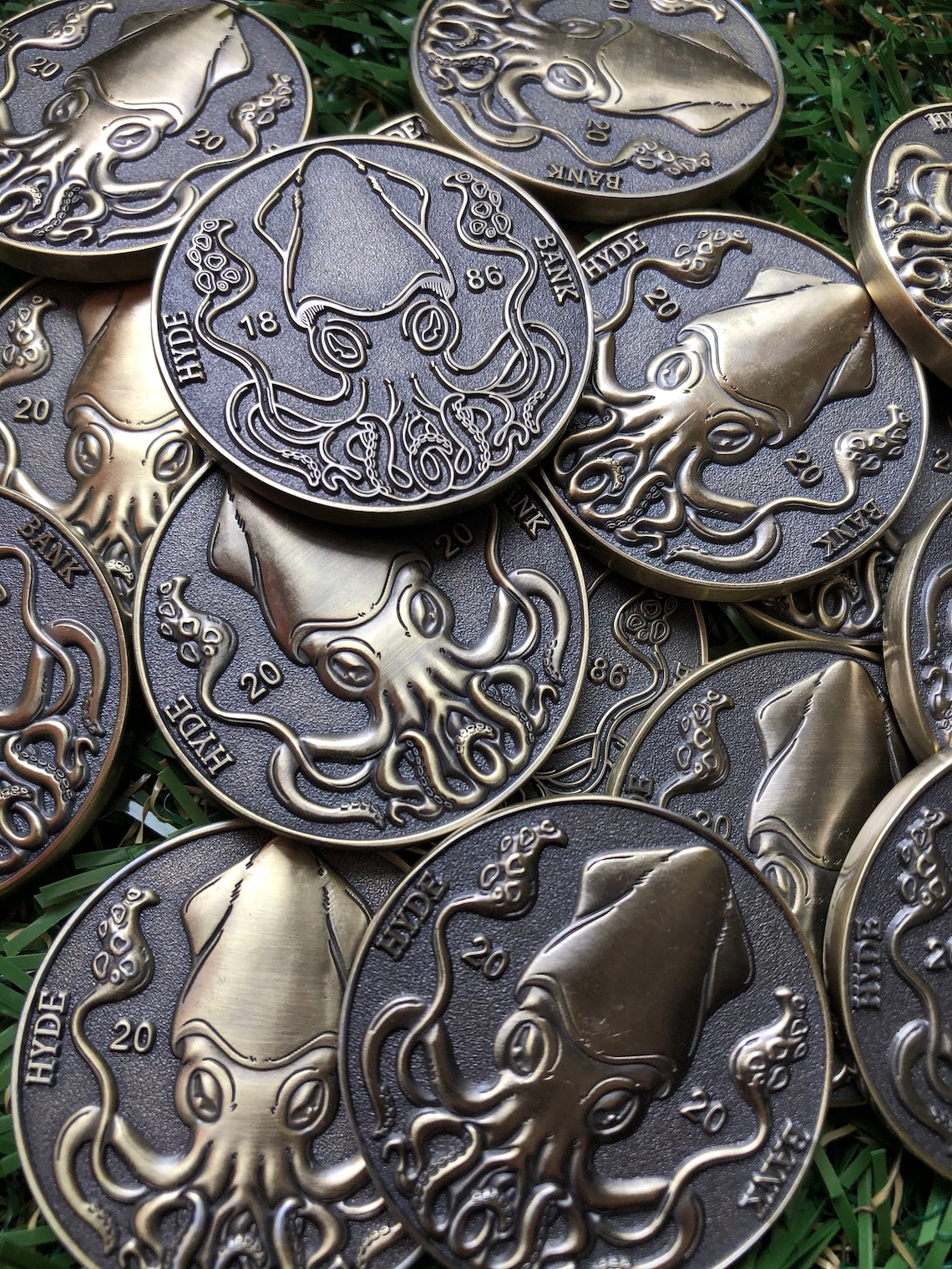 Antique Gold Squid Coin | Etsy